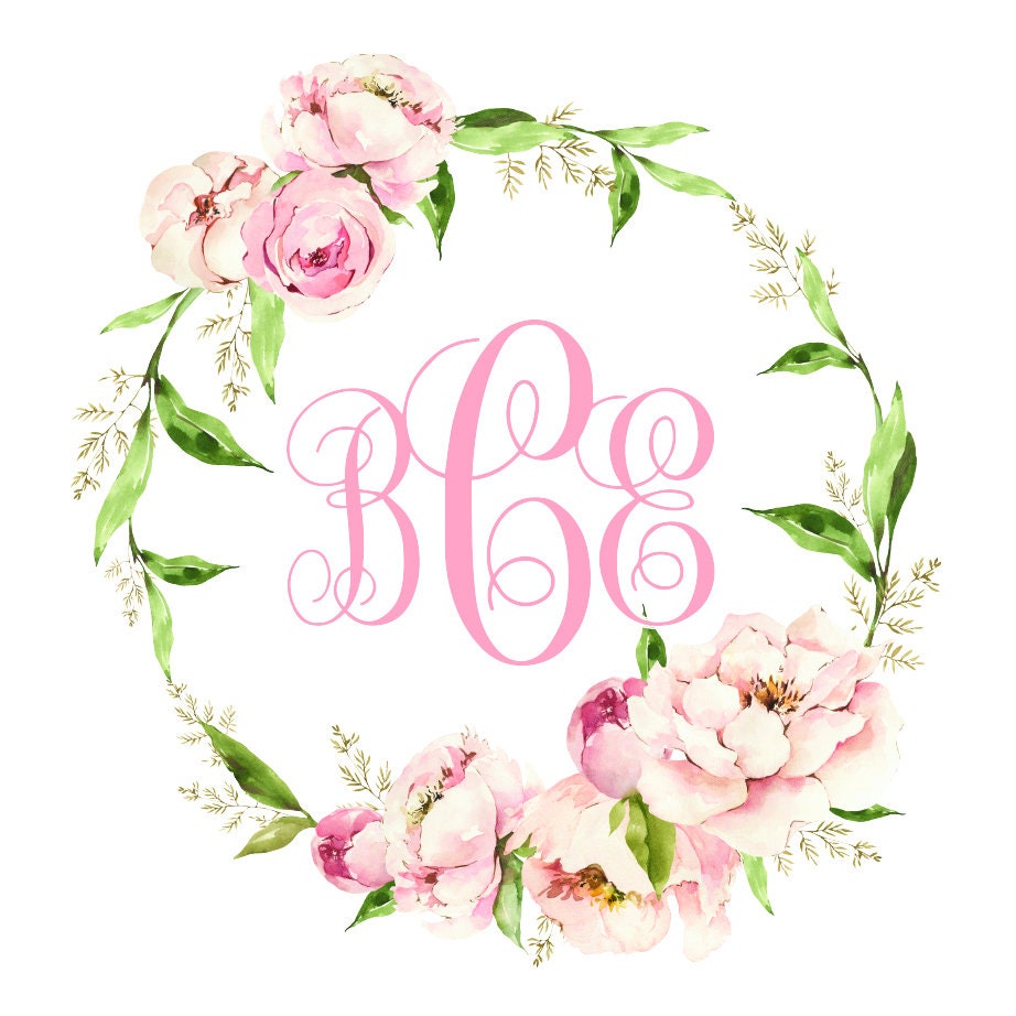 Peony Monogram Labels | Monogram Tags | Custom Monogram | Customized ...