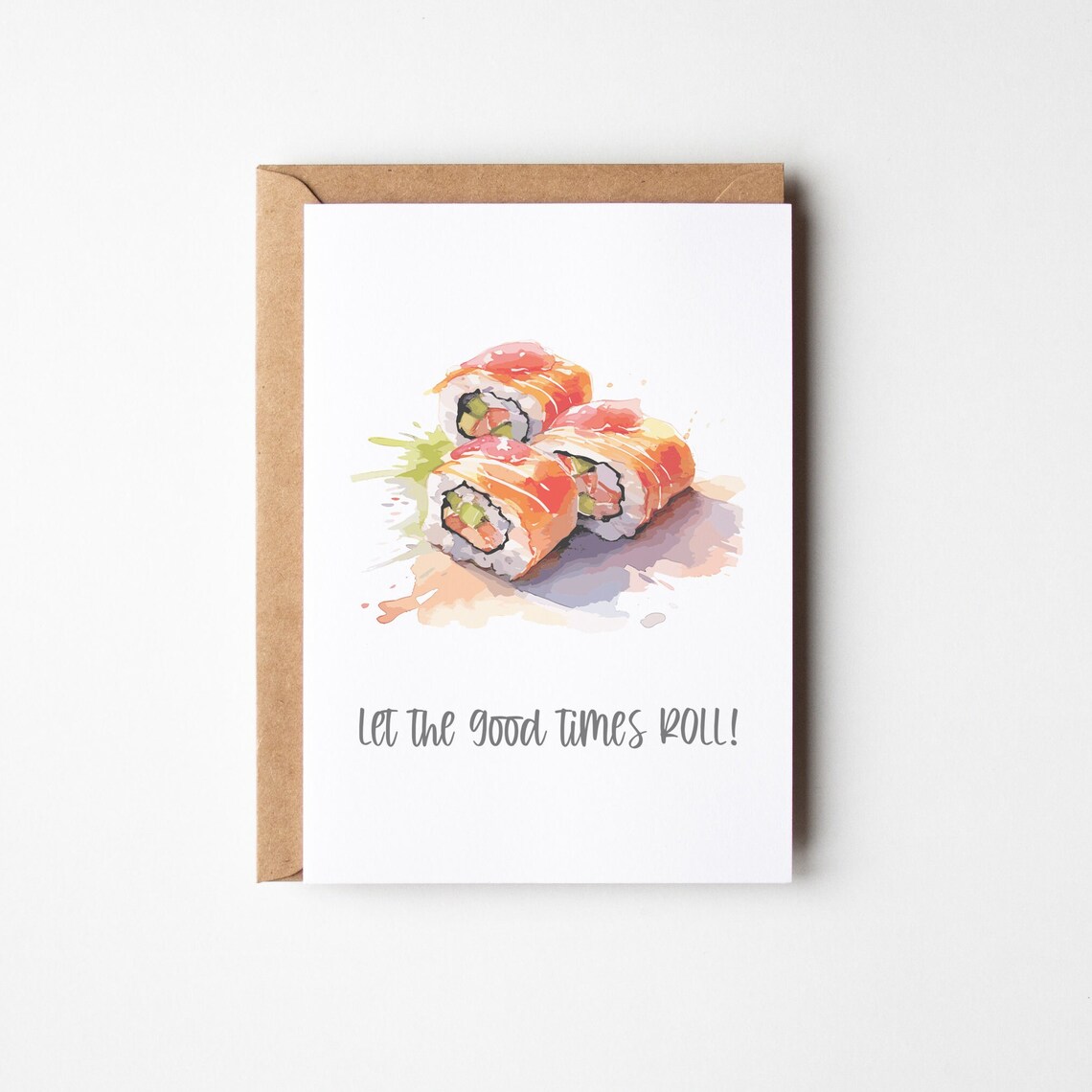 Sushi Greeting Card | Watercolor Sushi | Pun Card | Congrats | Let the ...