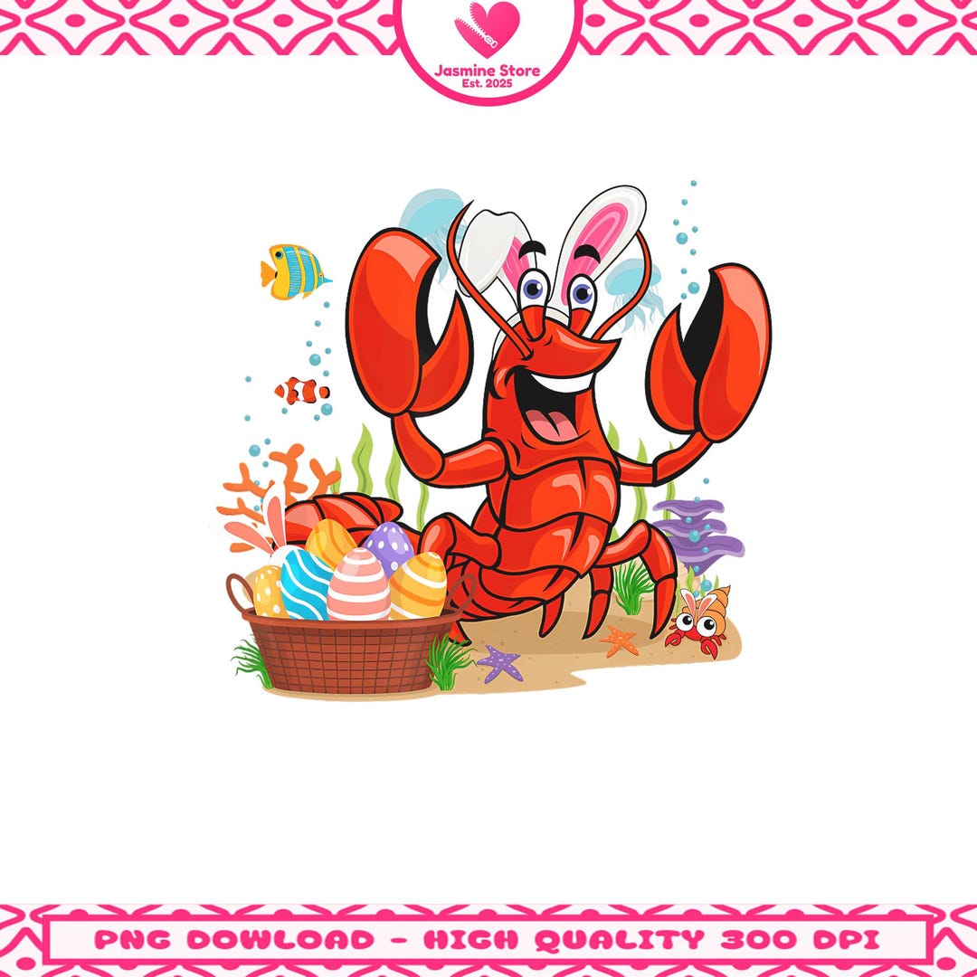 Easter Lobster Easter Eggs Bunny Hunting Crawfish Day PNG Digital - Etsy