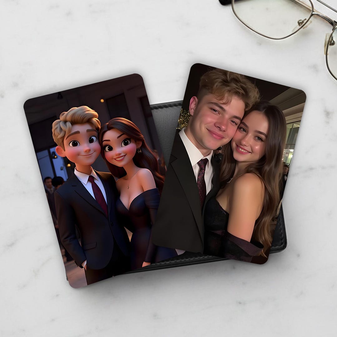 Custom Cartoon Portrait Photo Wallet Card, Personalized Cartoon Wallet ...