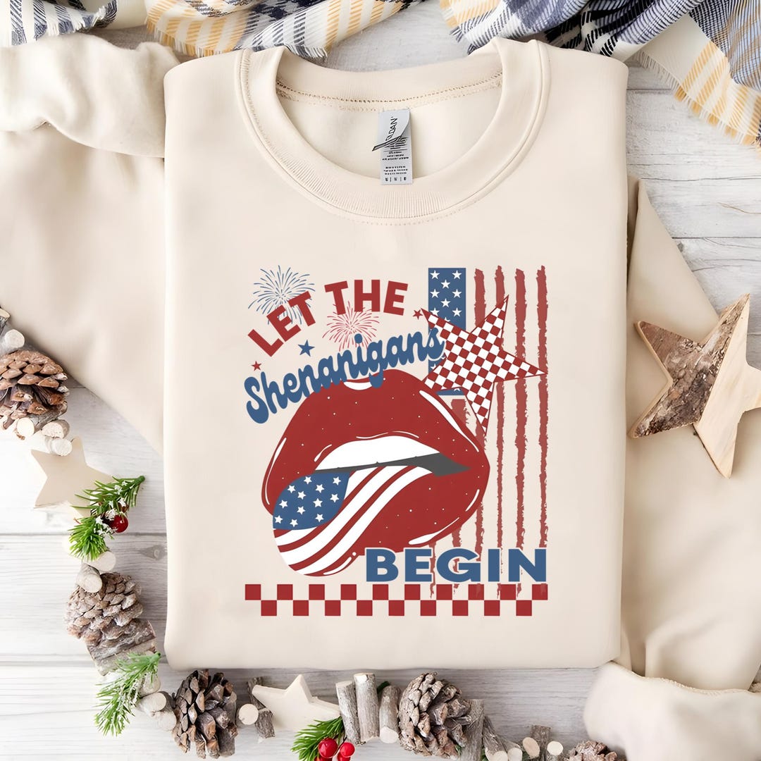 Let the Shenanigans Begin PNG, USA Flag Lips 4th of July Clipart, Funny ...