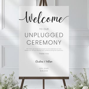 Unplugged Wedding Welcome Sign Template Printable Clean Unplug Welcome ...