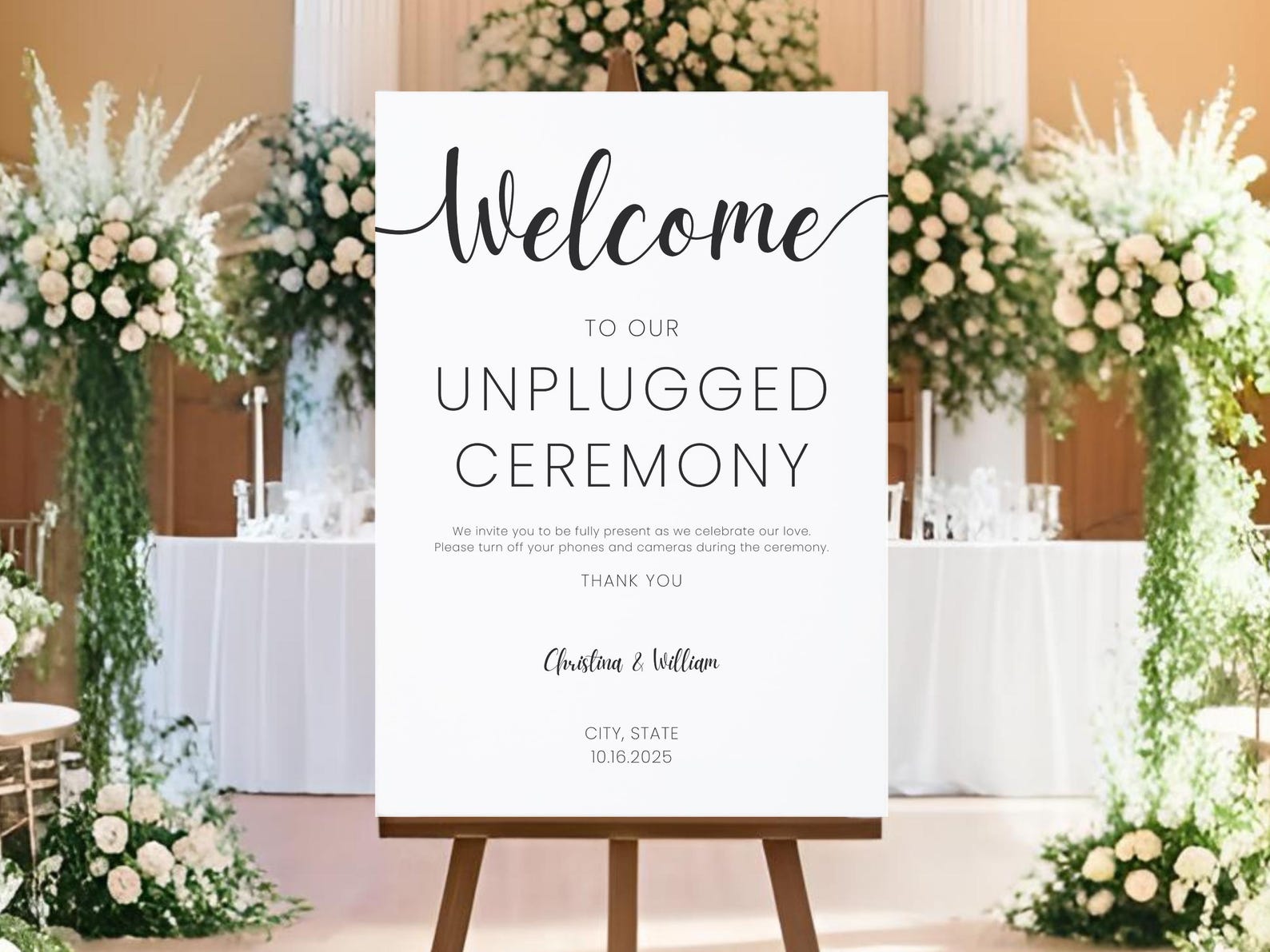 Unplugged Wedding Welcome Sign Template Printable Clean Unplug Welcome ...
