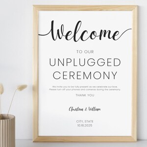 Unplugged Wedding Welcome Sign Template Printable Clean Unplug Welcome ...