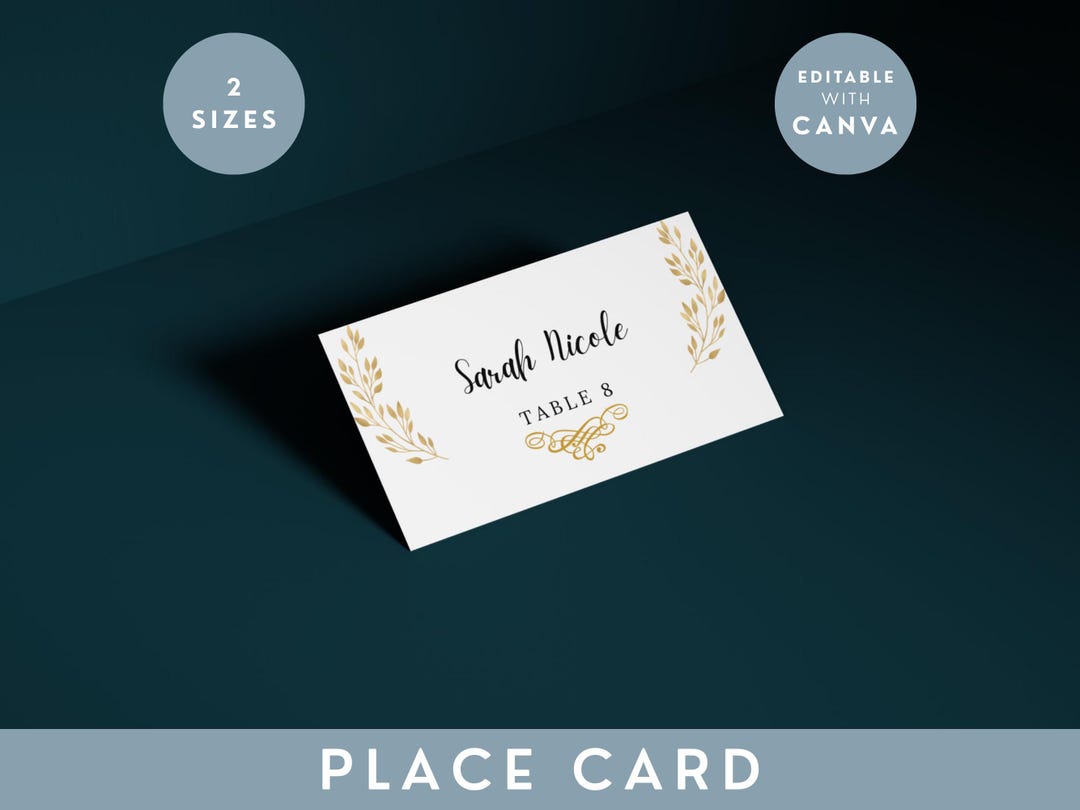 Formal Wedding Place Card Template Printable Reception Name Tag ...