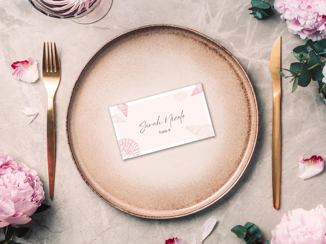 Beach Place Card Template Printable Name Card Summer Place Card ...
