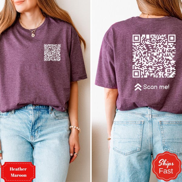 Personalized Qr Code T Shirts - Etsy
