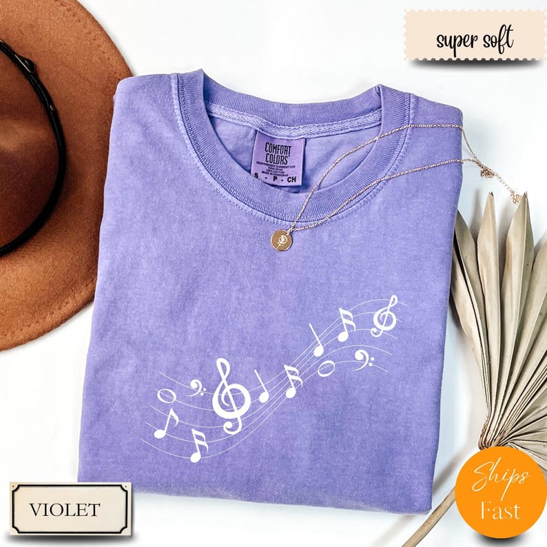 Comfort Colors® Musical Notes Shirt - Music Lover Gift - Musician ...