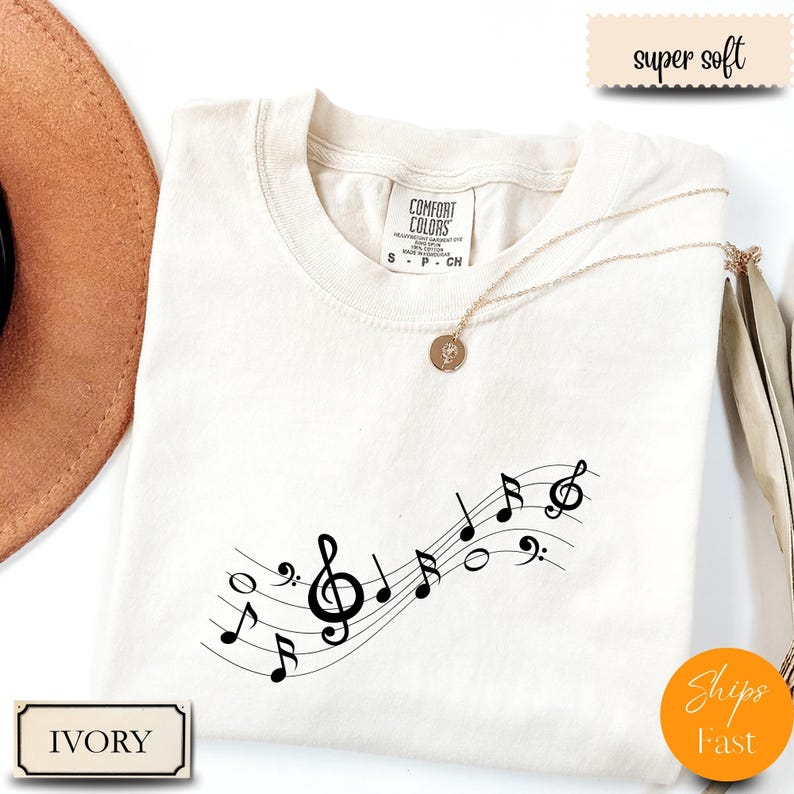 Comfort Colors® Musical Notes Shirt - Music Lover Gift - Musician ...