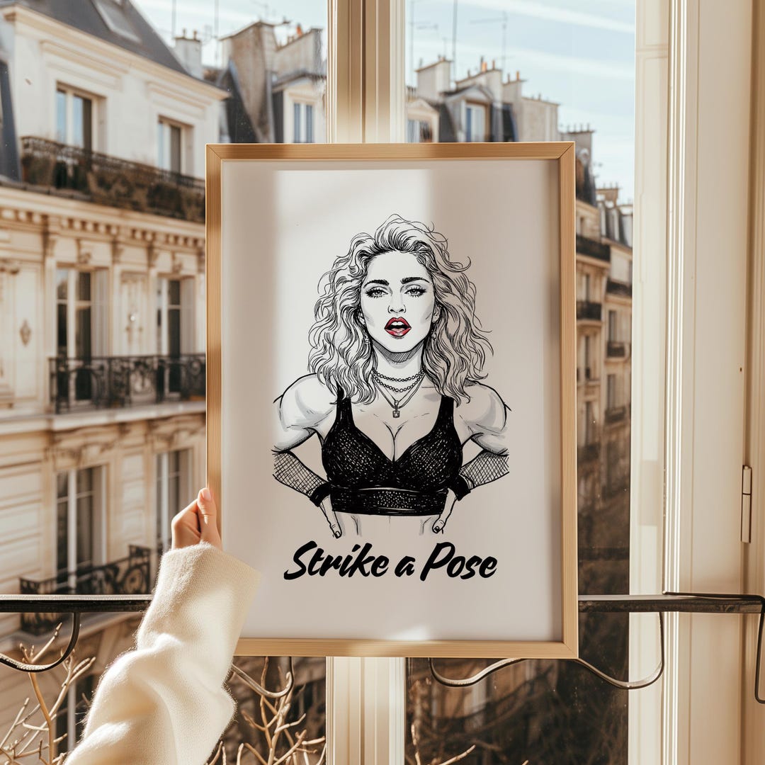 Retro Pop Art Poster Strike a Pose 80s Fashion Illustration Trendy Wall ...