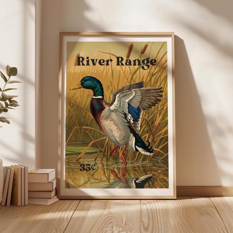 Vintage Duck Hunting Poster Rustic Outdoors Wall Art Retro Waterfowl ...
