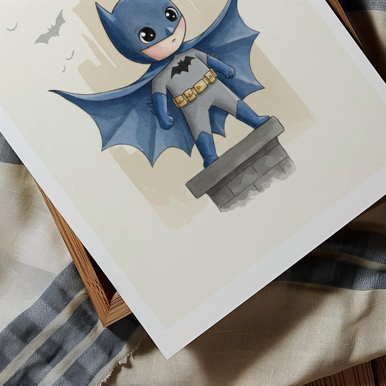 Superhero Kids Room Decor Printable Cute Nursery Wall Art Digital ...