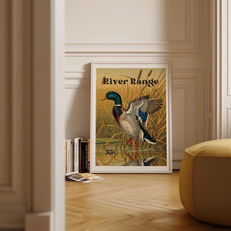 Vintage Duck Hunting Poster Rustic Outdoors Wall Art Retro Waterfowl ...