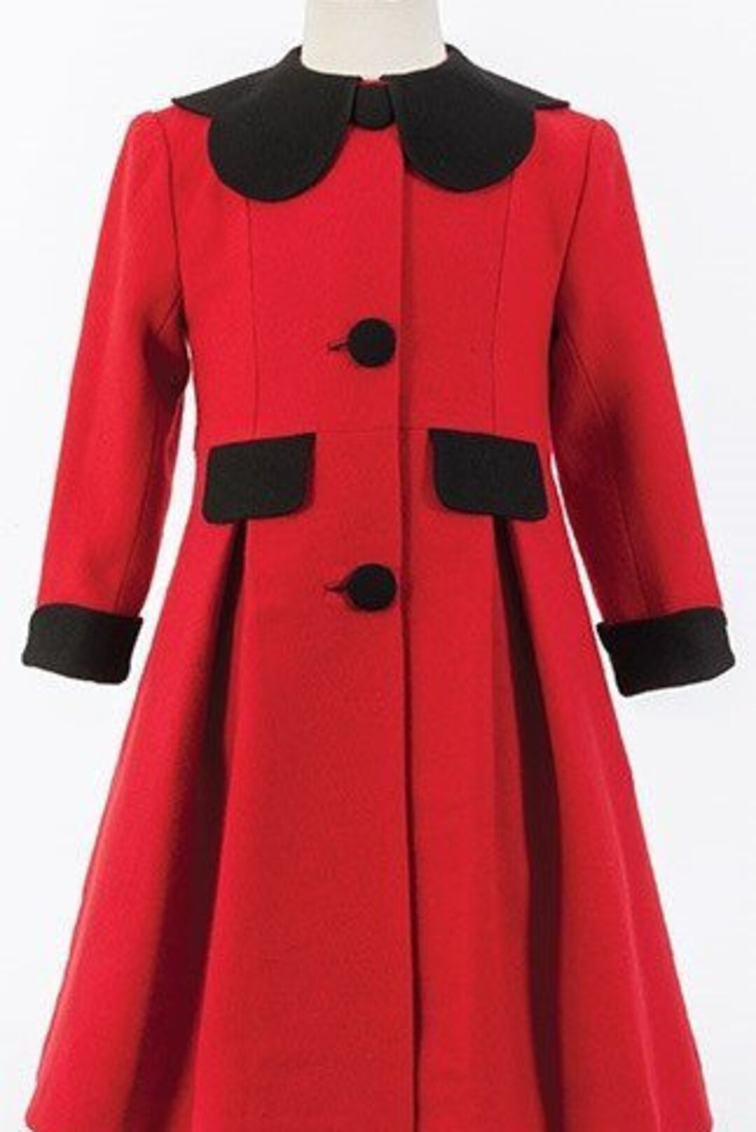Scallop Trim Wool Coat Size 4 - Etsy