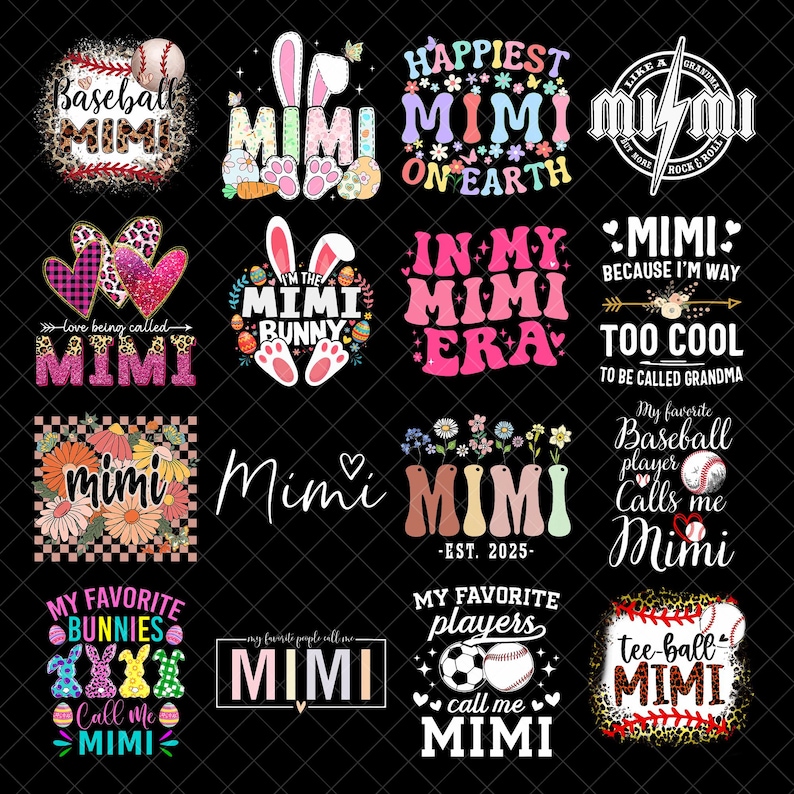 Mimi PNG Bundle, Grandma Gifts Png, Cute Bunny Mimi Sublimation, in My ...