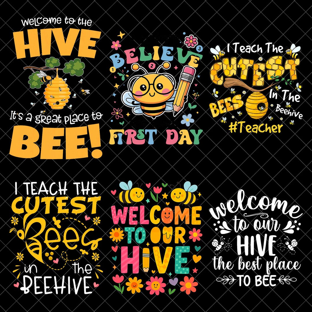 Bee Teacher PNG Bundle, Welcome to the Hive Sublimation Designs, Cute ...