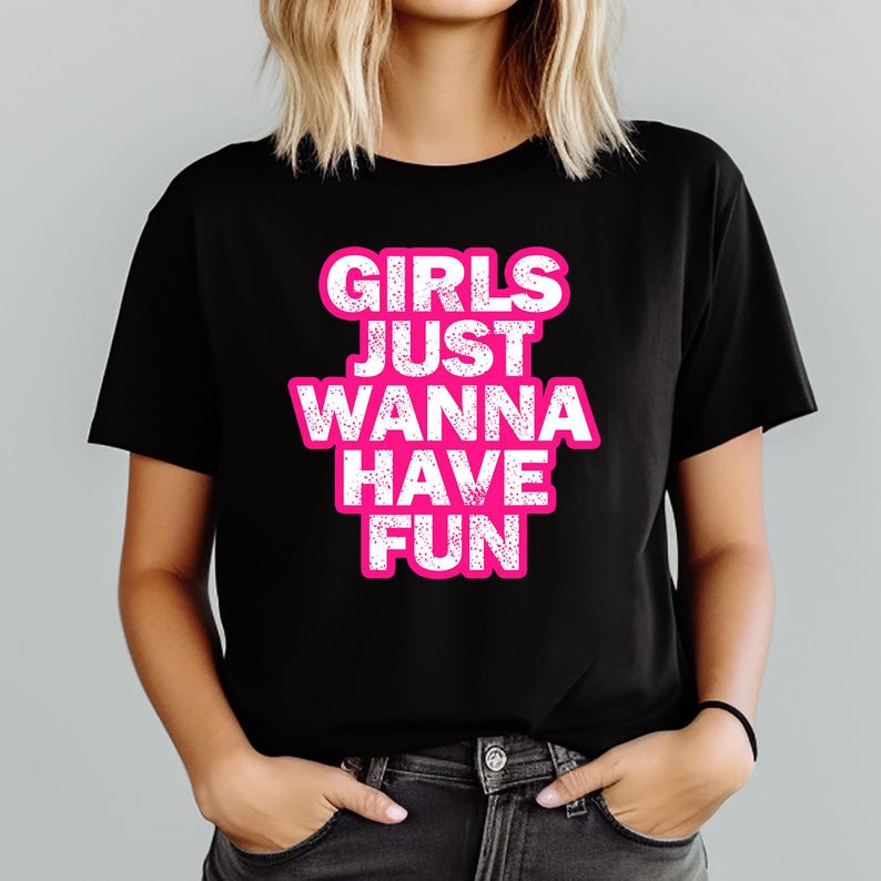 Girls Just Wanna Have Fun PNG Bundle, 80's Neon Retro PNG, Pink 80's ...