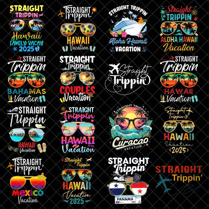 Straight Trippin' Hawaii Png Bundle, Sublimation Design, Vacation Png ...