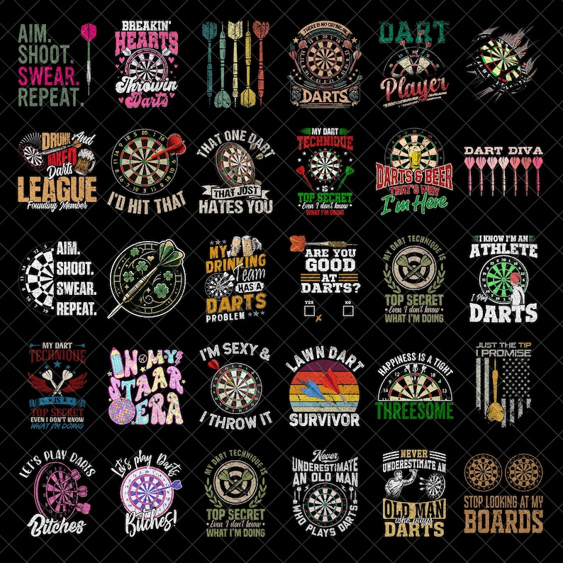 Funny Dart Png Bundle, Dartboard PNG, Drinking Game Quotes Png, in My ...