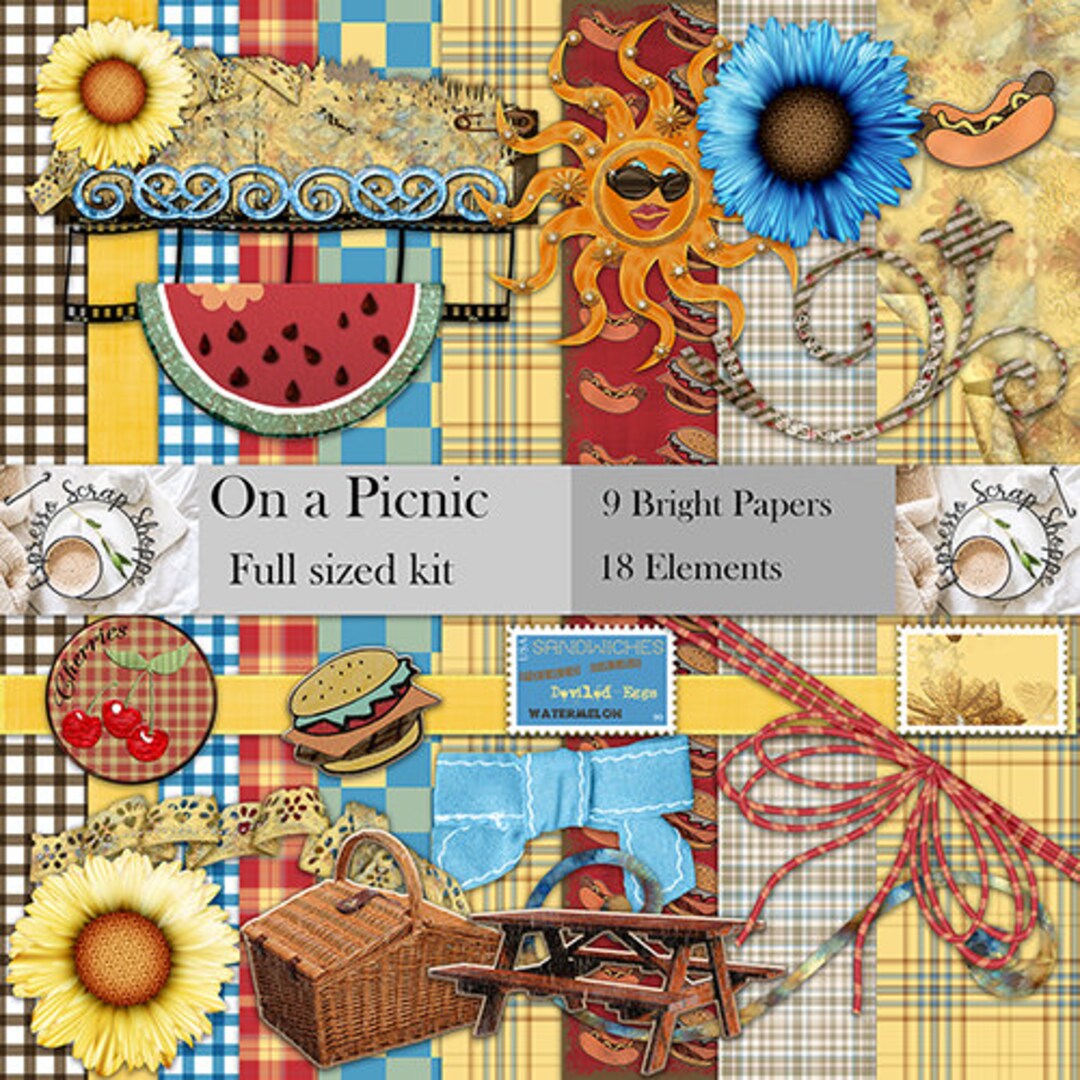 On a Picnic Page Kit by the Espresso Scrap Shoppe - Etsy