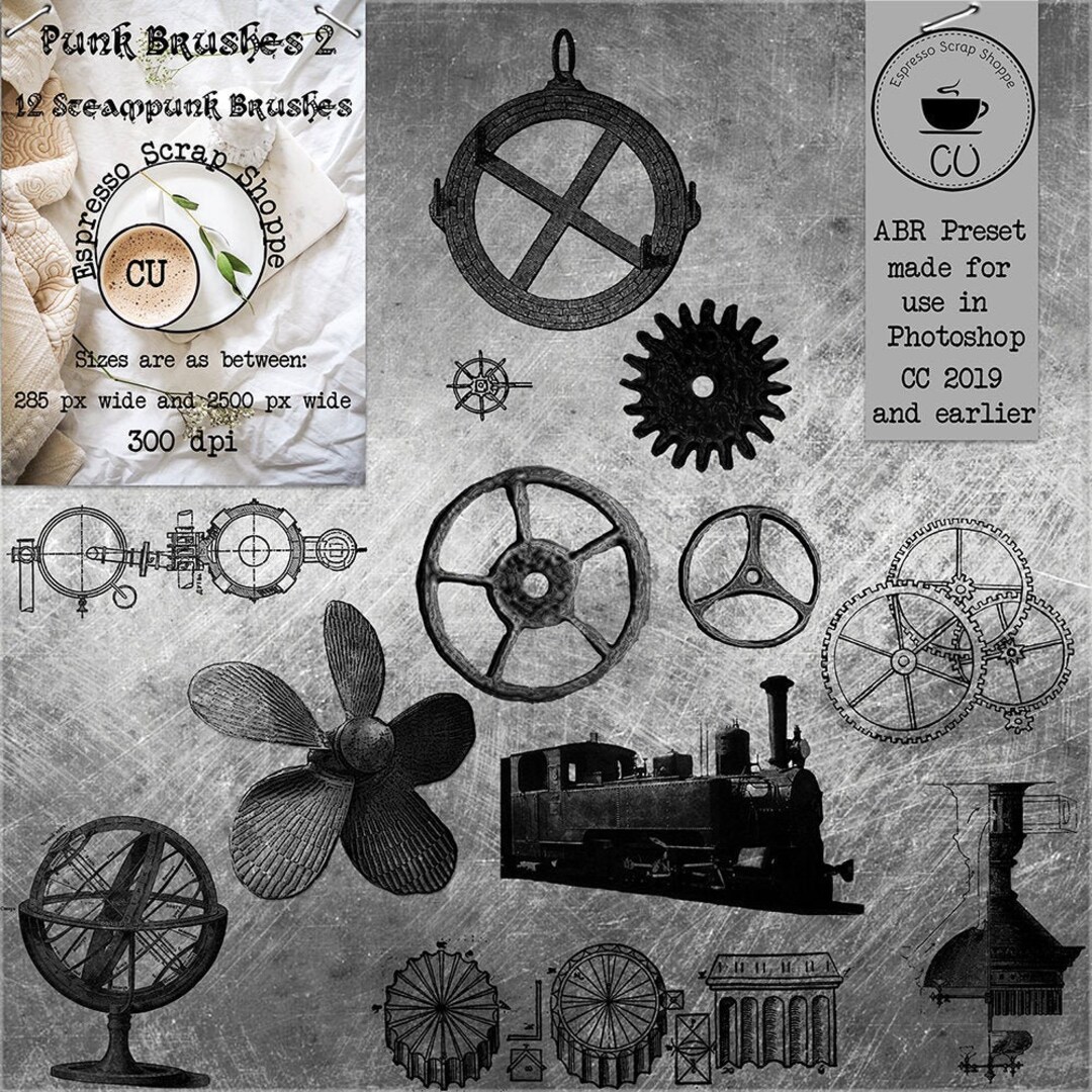 Punk Brushes Set 2 Steampunk Brushes - Etsy