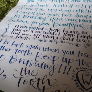 Personalized Tooth Fairy Letter in Hand Written Calligraphy for Child's ...