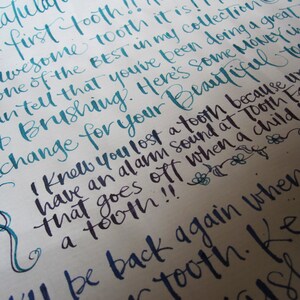 Personalized Tooth Fairy Letter in Hand Written Calligraphy for Child's ...