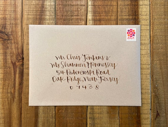 Wedding Calligraphy Envelope Addressing Handwritten Modern | Etsy