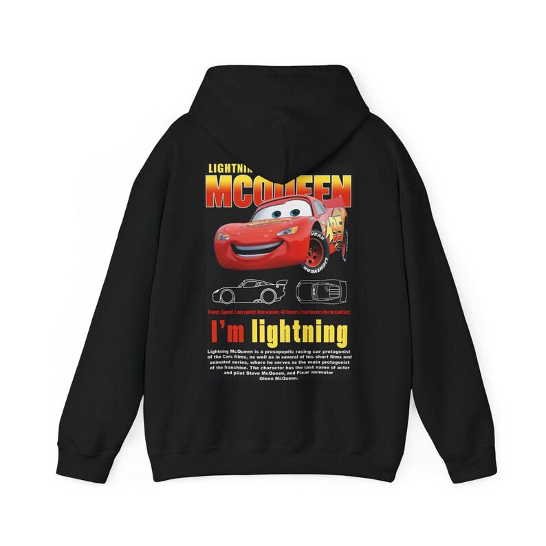 Lightning Mcqueen Cars Text Design Unisex Heavy Blend™ Hooded ...