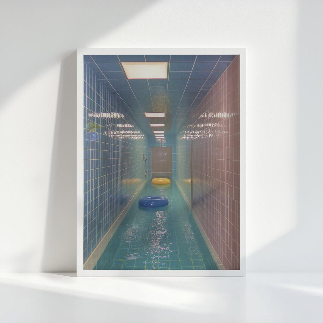 Liminal Tunnel Dreamcore Poster - Weirdcore Poolrooms Wall Art, Surreal Nostalgia Vibes, 90s ...