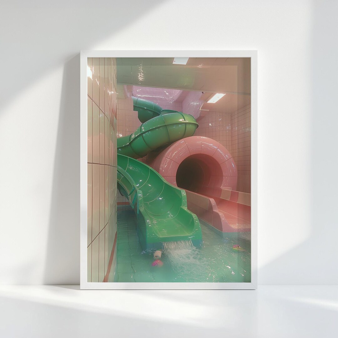Dreamcore Poolrooms Poster - Surreal Liminal Slide Wall Art Print ...