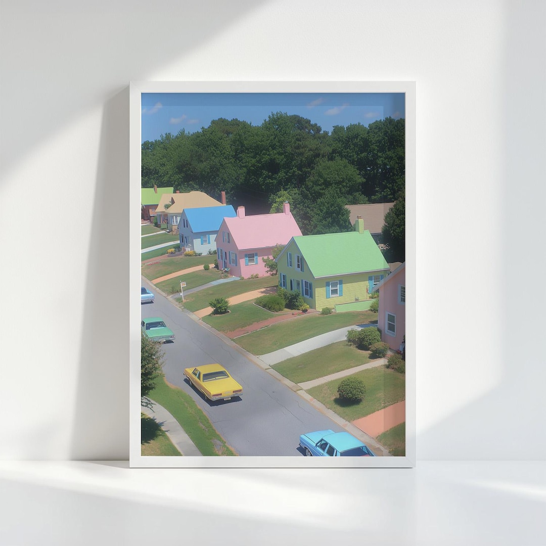 Uncanny Suburb Dreamcore Poster - Liminal Retro House Art Print ...