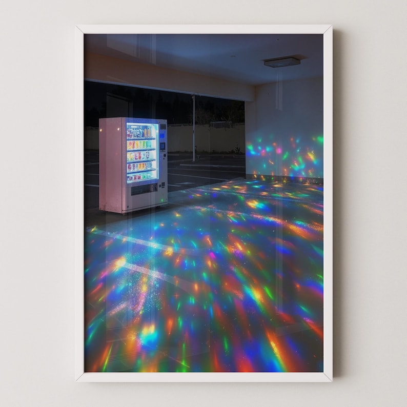Neon Vending Machine Poster – Dreamcore Liminal Space Wall Art ...