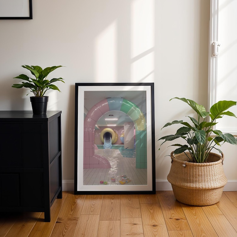 Pastel Tunnel Dreamcore Poster - Surreal Poolrooms Slide Wall Art ...