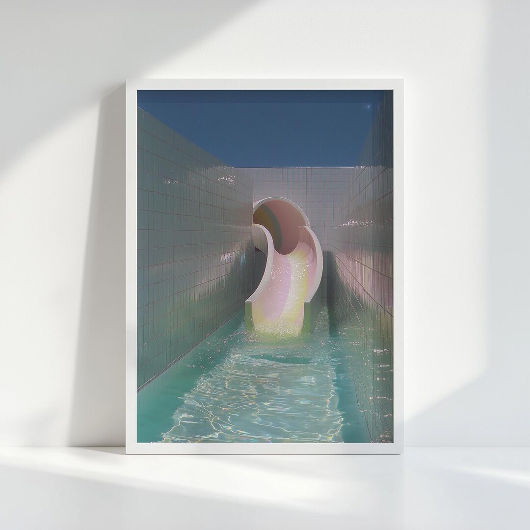 Dreamcore Poolrooms Poster - Surreal Liminal Slide Wall Art - Weirdcore ...