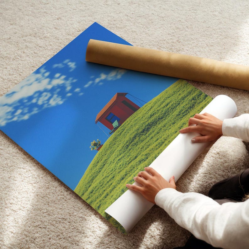 Liminal Hill Dreamcore Poster - Surreal Tiny House Wall Art, Weirdcore ...