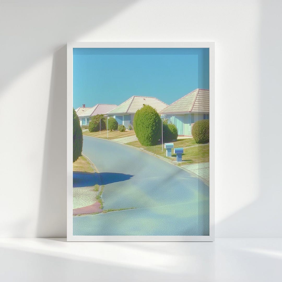 Suburban Liminal Space Poster - Dreamcore Aesthetic Print, Vaporwave Art, Surreal Landscape Wall ...