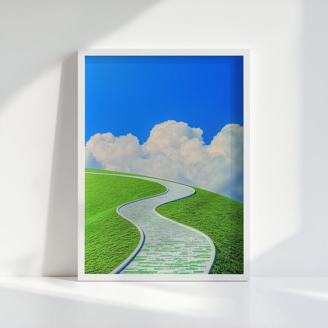 Liminal Path Dreamcore Poster - Weirdcore Cloudscape Wall Art, Surreal Glitchcore Print ...