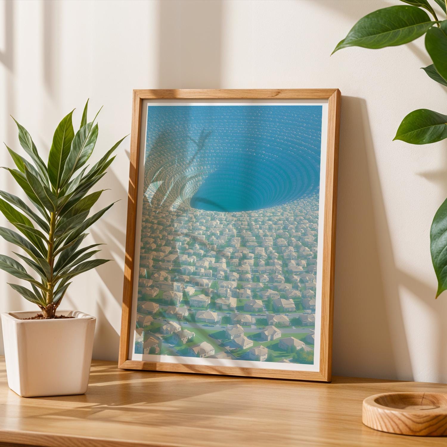 Dreamcore Suburb Vortex Poster - Weirdcore Liminal Space Wall Art, Surreal Pastel Neighborhood ...