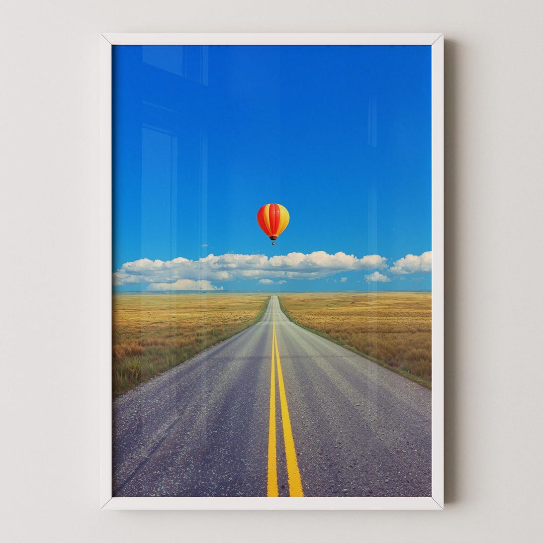 Endless Road Balloon Poster – Dreamcore Liminal Space Wall Art, Surreal ...