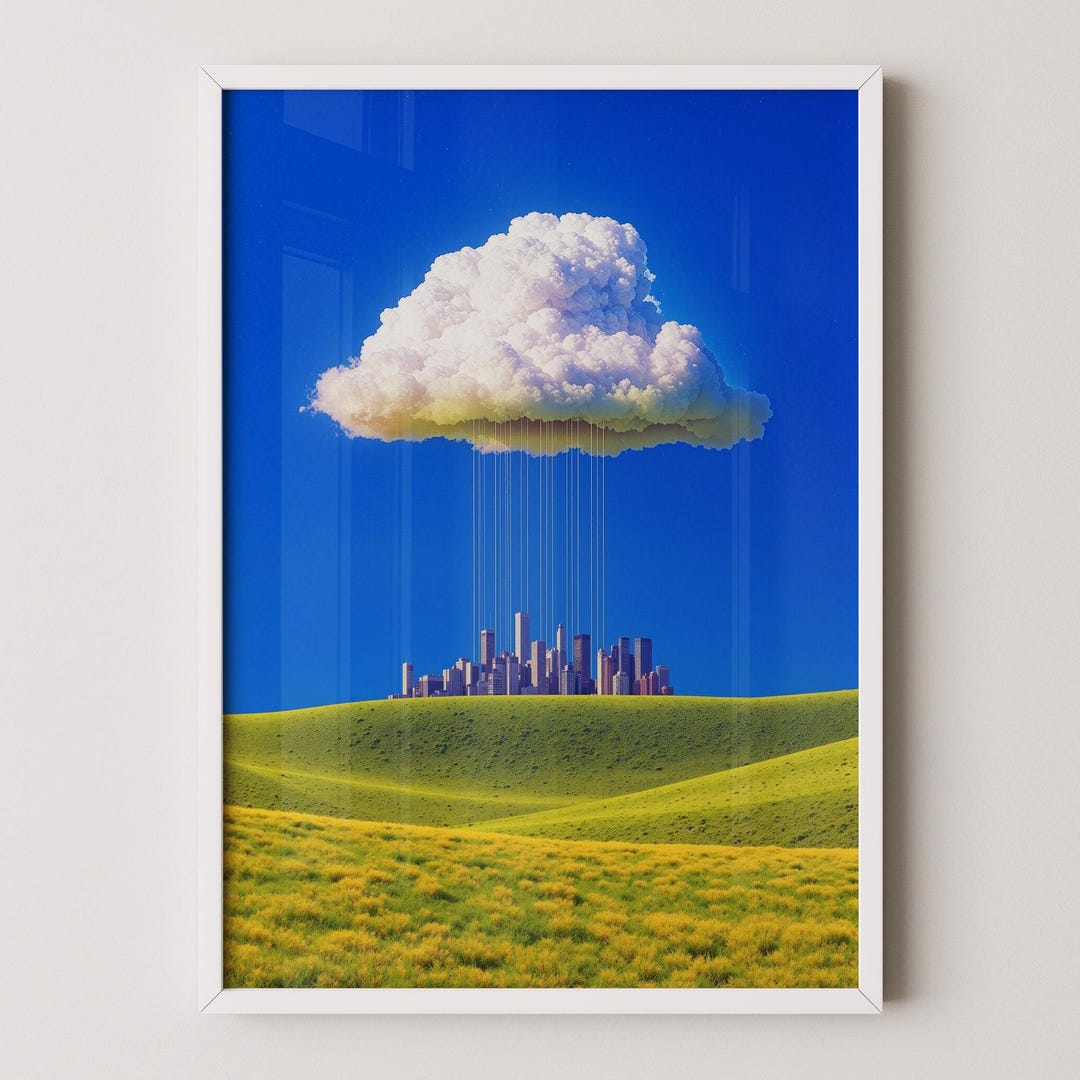 Cloud City Poster – Surreal Dreamcore Liminal Space Wall Art, Weirdcore ...