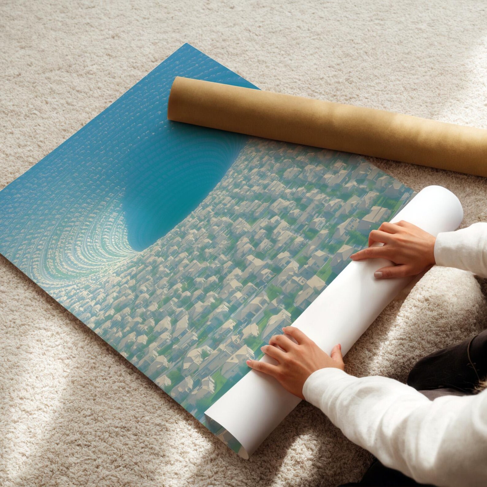 Dreamcore Suburb Vortex Poster - Weirdcore Liminal Space Wall Art ...