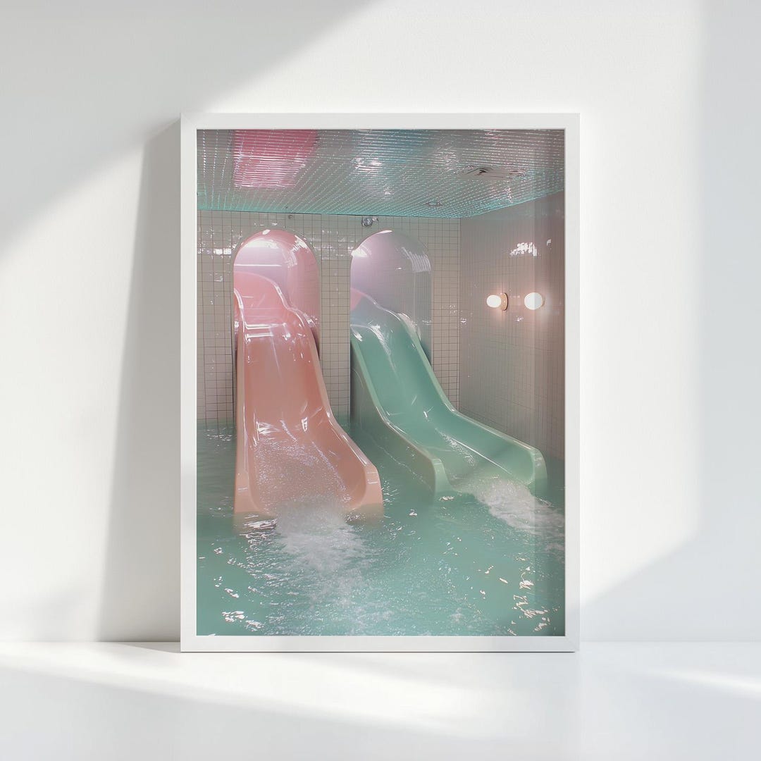 Pastel Slide Dreamcore Poster - Weirdcore Poolrooms Wall Art, Surreal Liminal Space Decor, 90s ...