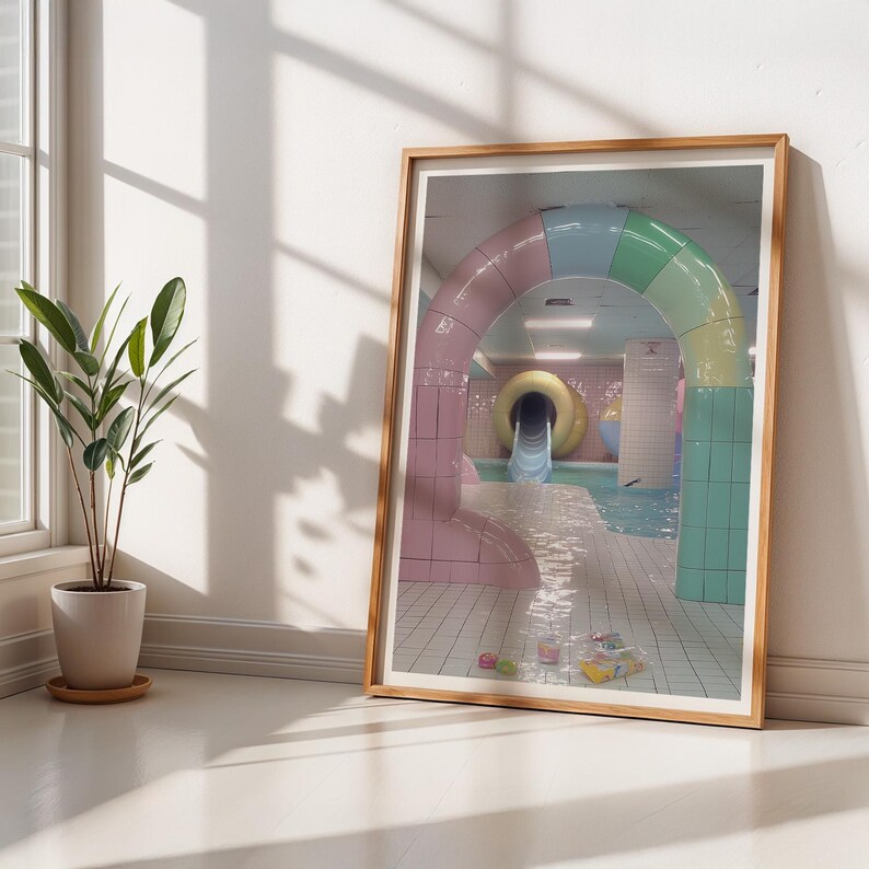 Pastel Tunnel Dreamcore Poster - Surreal Poolrooms Slide Wall Art ...