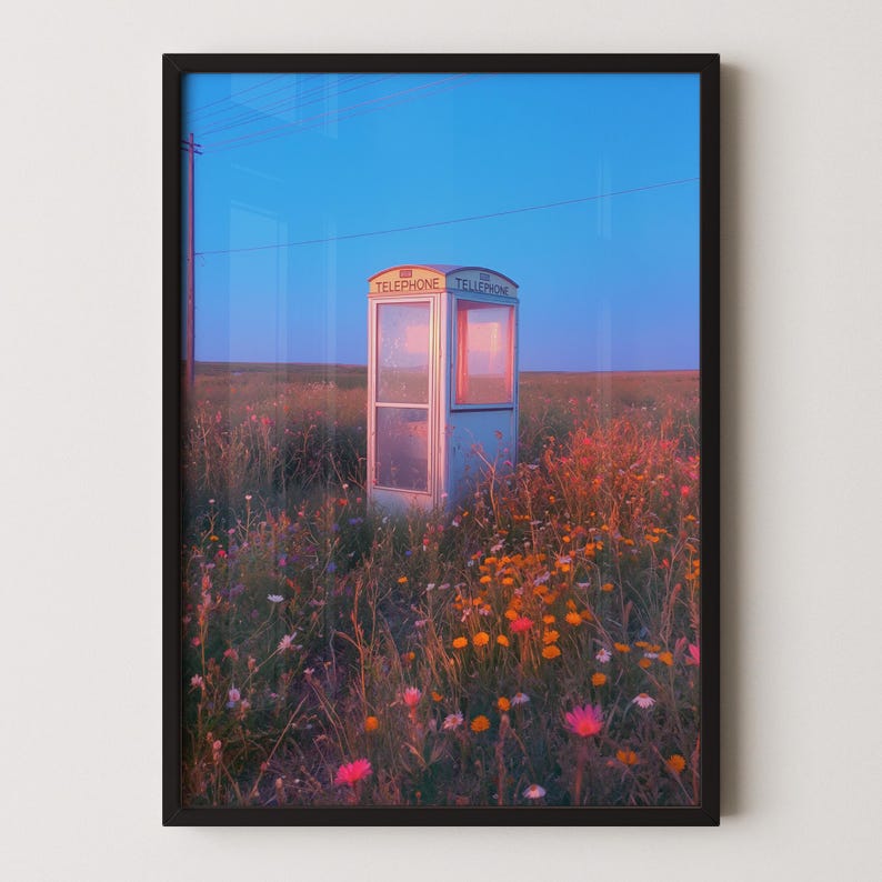 Liminal Telephone Booth Poster – Dreamcore Weirdcore Field Wall Art ...