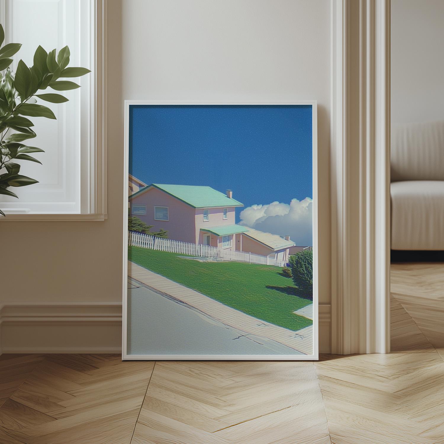 Surreal Suburban Poster – Dreamcore Weirdcore Wall Art, Liminal Space Landscape Print, Vaporwave ...