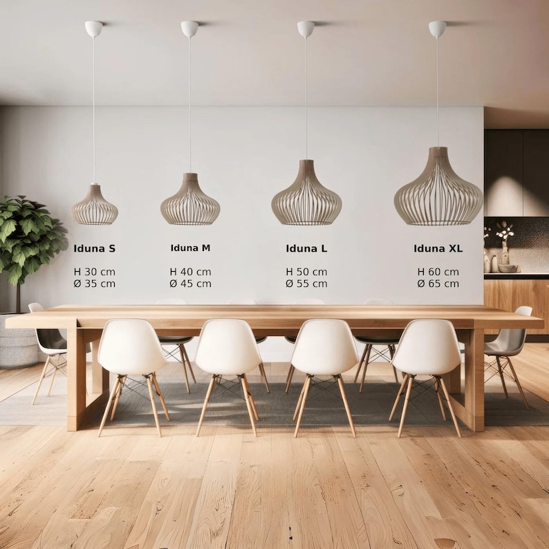 Scandinavian Wooden Pendant Light 'IDUNA' – Handcrafted FSC Certified ...