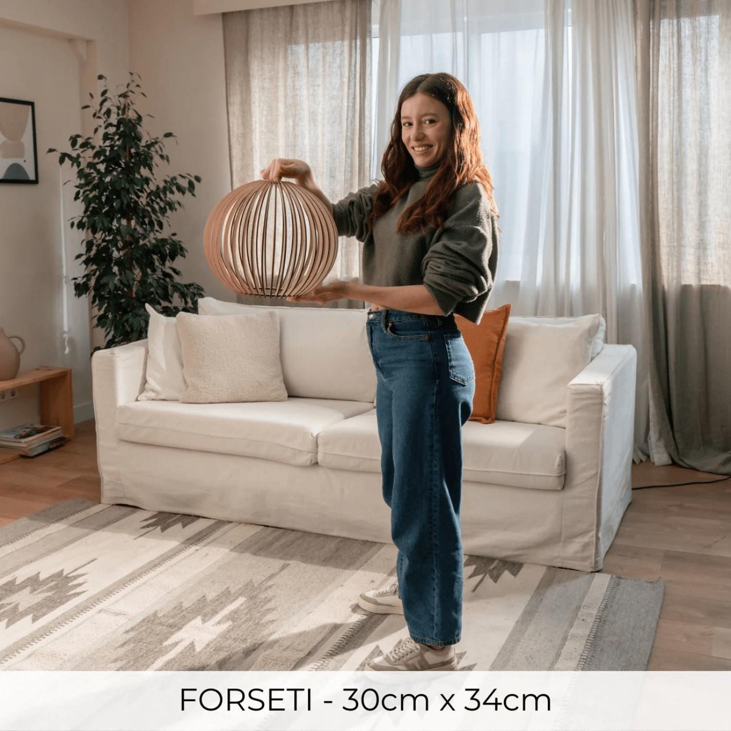 Scandinavian FSC Certified Hanging Lamp 'FORSETI' | Sustainable Ceiling ...