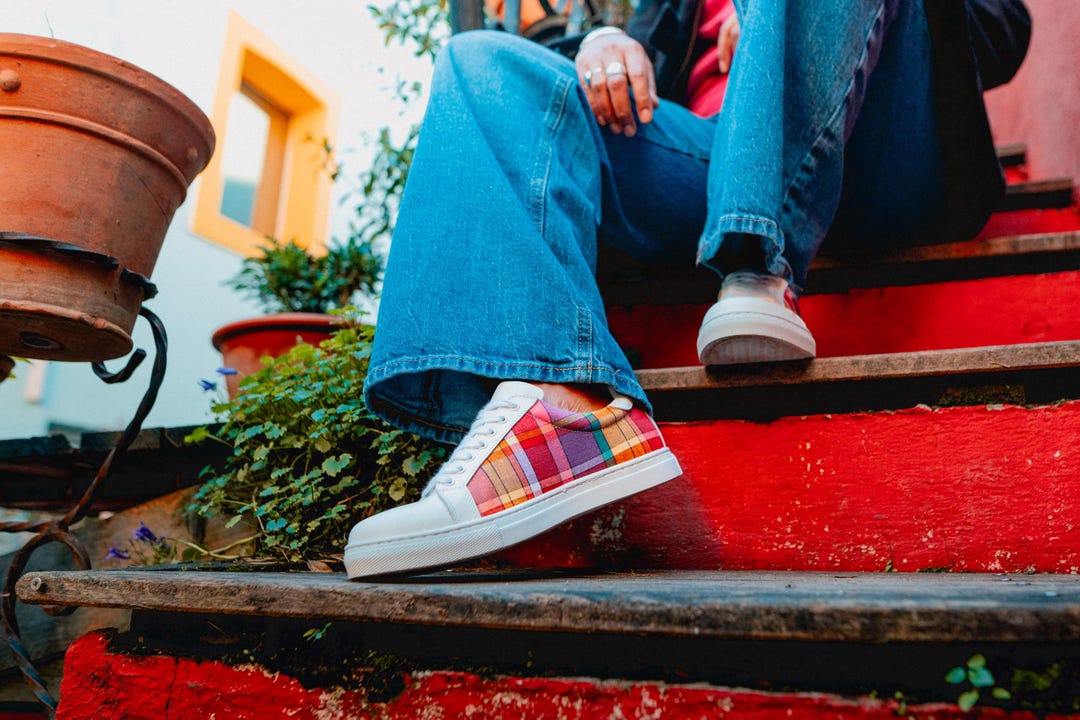 Mad'in Sunshine - Sneaker Madras - Rose De Porcelaine - Unisexe - Etsy