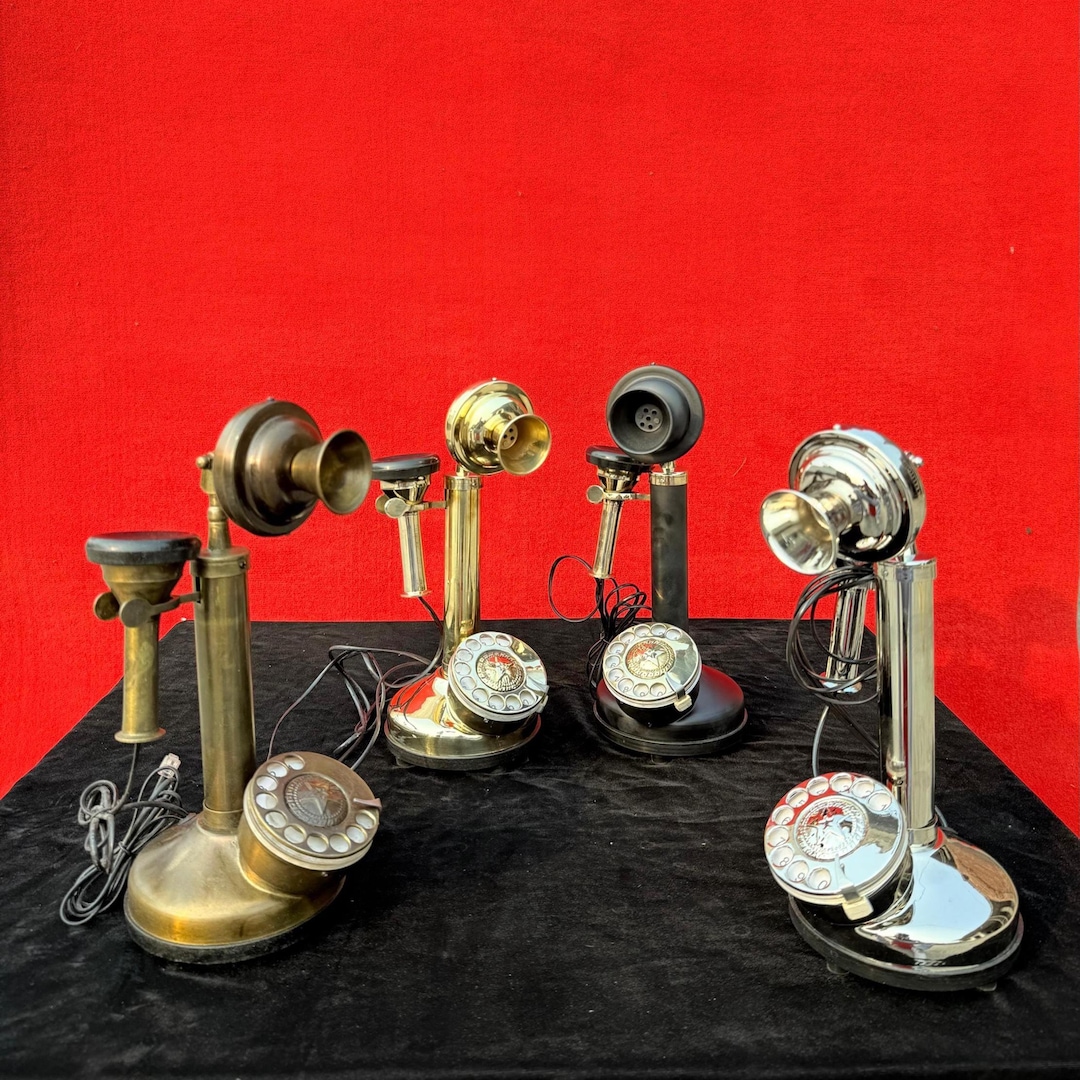 Brass Candlestick Telephone: 1920s Style Rotary Dial Replica - Etsy